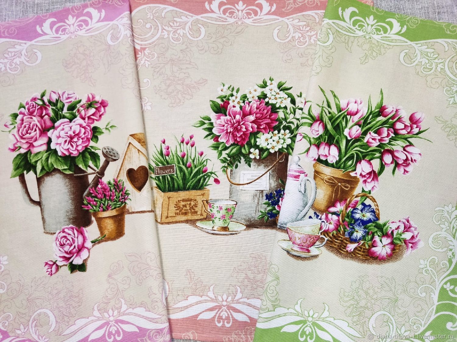 Набор полотенец из рогожки "Ля Рошель" в интернет-магазине Ярмарка Мастеров по цене 450 ...