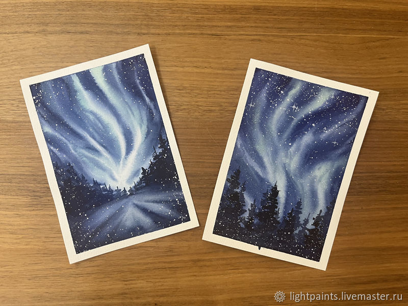 Акварельные новогодние открытки в интернет-магазине на Ярмарке Мастеров ...