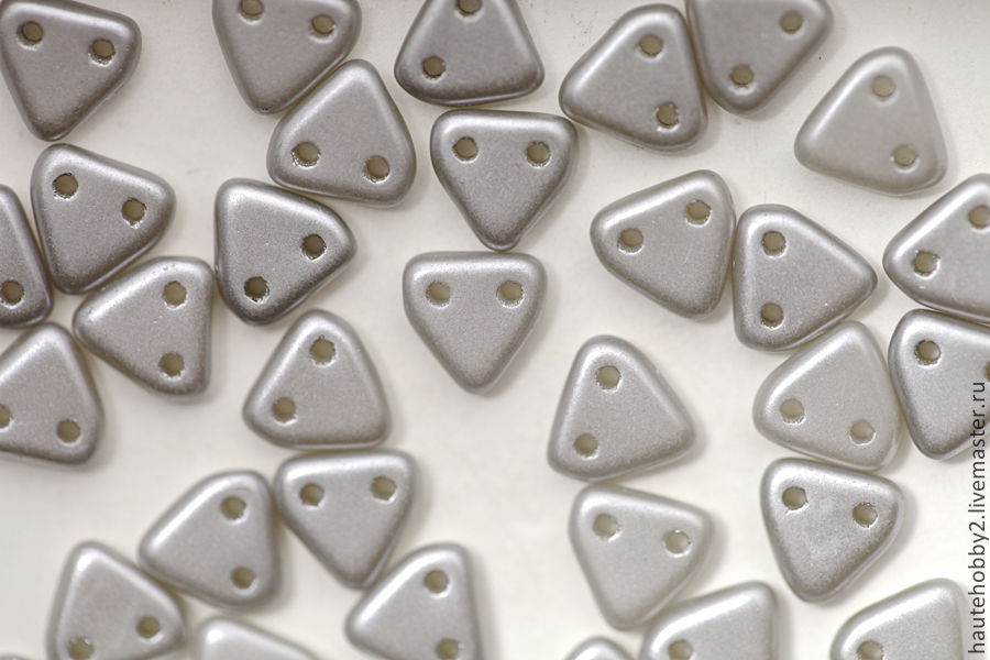Czech Glass Triangle beads 6mm - Silver в интернет-магазине на Ярмарке ...
