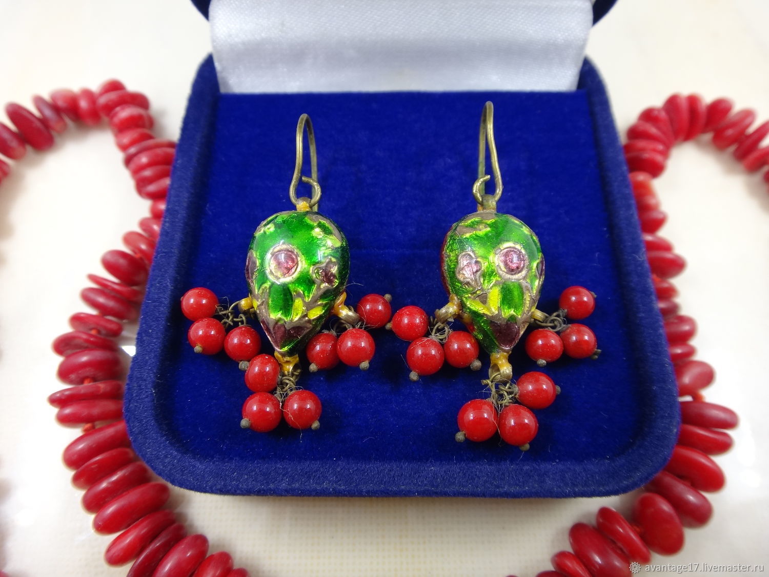 Винтаж: Серьги винтажные: Играющая красота, серьги, латунь, эмали ...