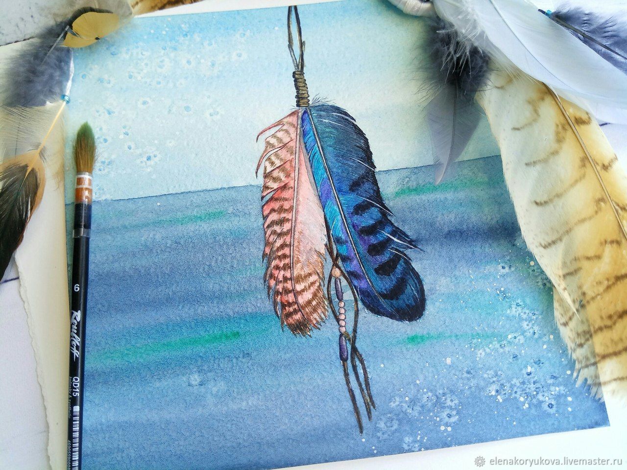 Два пера купить в интернет-магазине Ярмарка Мастеров по цене 500 ...