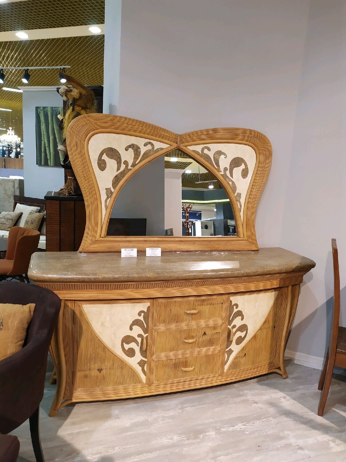 Буфет TAUPE из нат. ротанга с камнем в интернет-магазине на Ярмарке ...