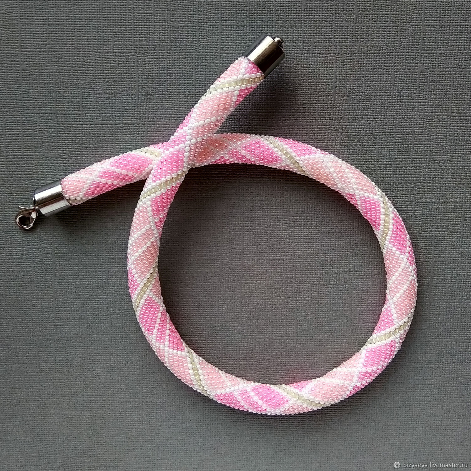 Жгут колье из бисера Розовый мармелад в интернет-магазине Ярмарка ...