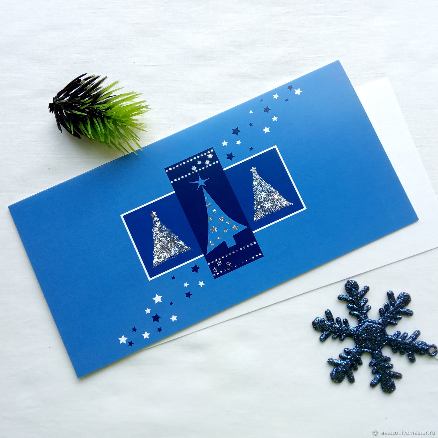 Открытка новогодняя 1005 Три ёлки в интернет-магазине Ярмарка Мастеров ...