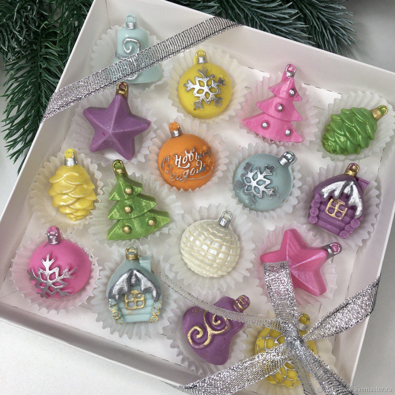 Конфеты Ёлочные игрушки. Новогодний сладкий подарок.Сувенир новогодний ...