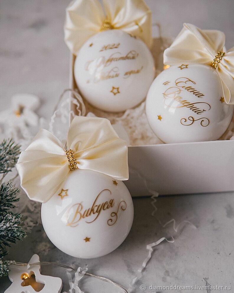 Именные елочные игрушки шар с текстом с именем с пожеланием – заказать ...