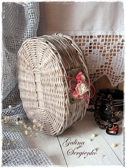 Купить Корзина овальная "Наваждение". - серый, розовый, корзина ...