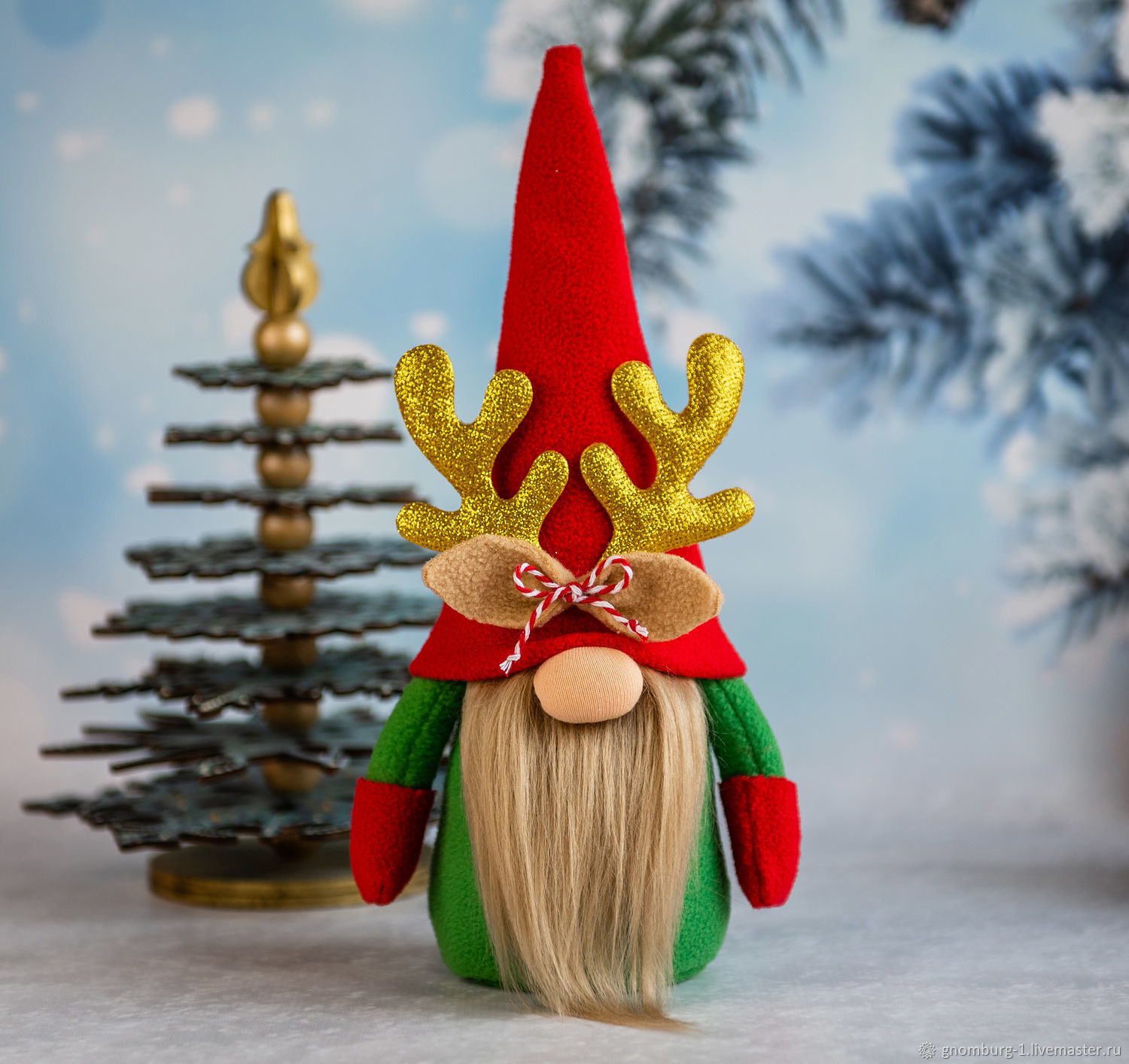 Новогодний гном с оленьими рожками. Новогодние украшения в интернет ...