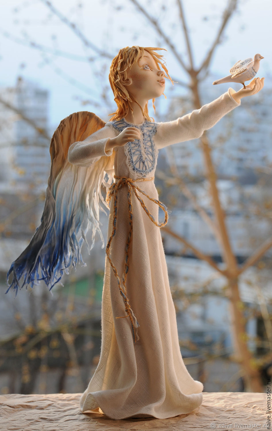 Интерьерная кукла: "Ангел с птичкой - лети домой" на заказ в интернет ...