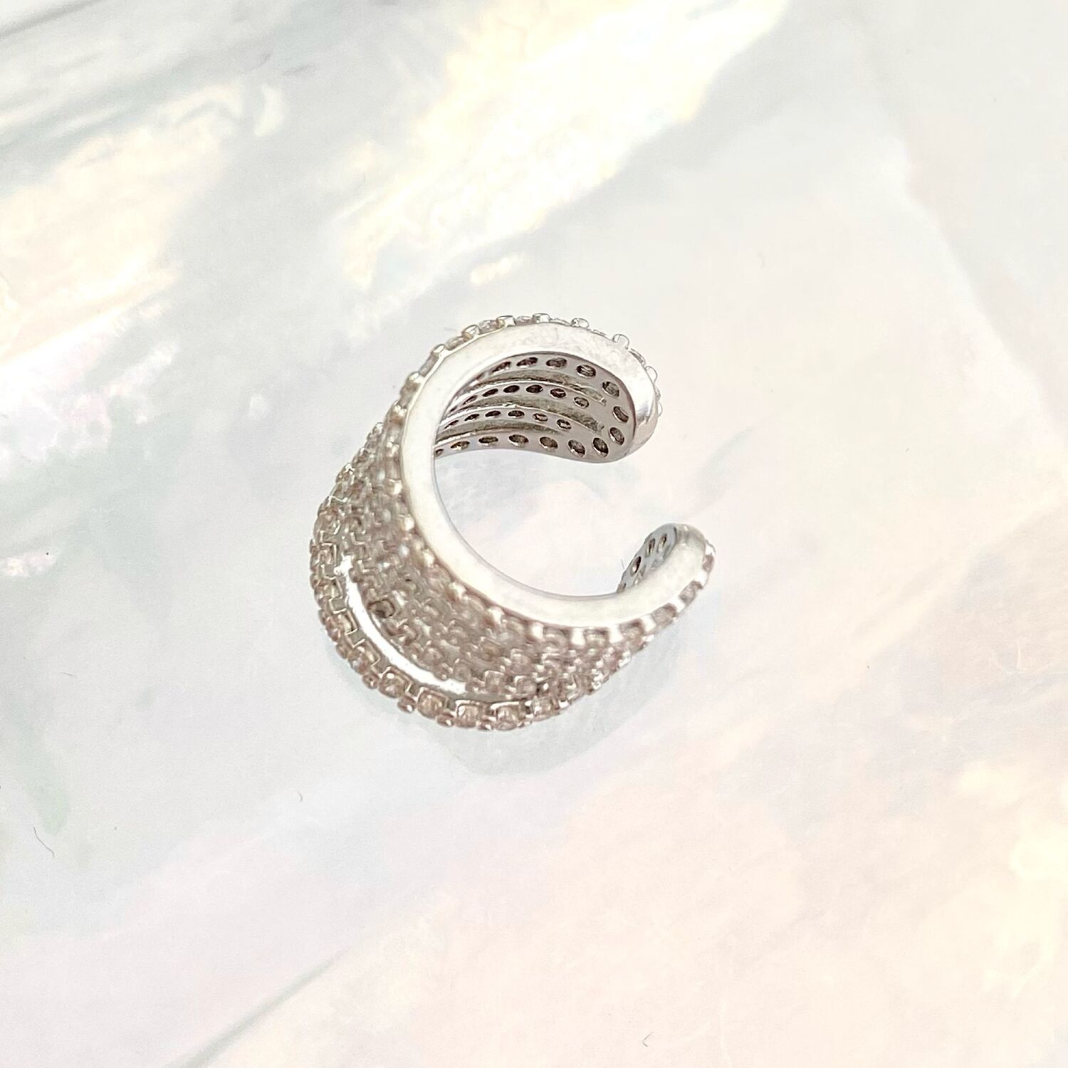 Кафф с фианитами, родиевое покрытие в интернет-магазине на Ярмарке ...