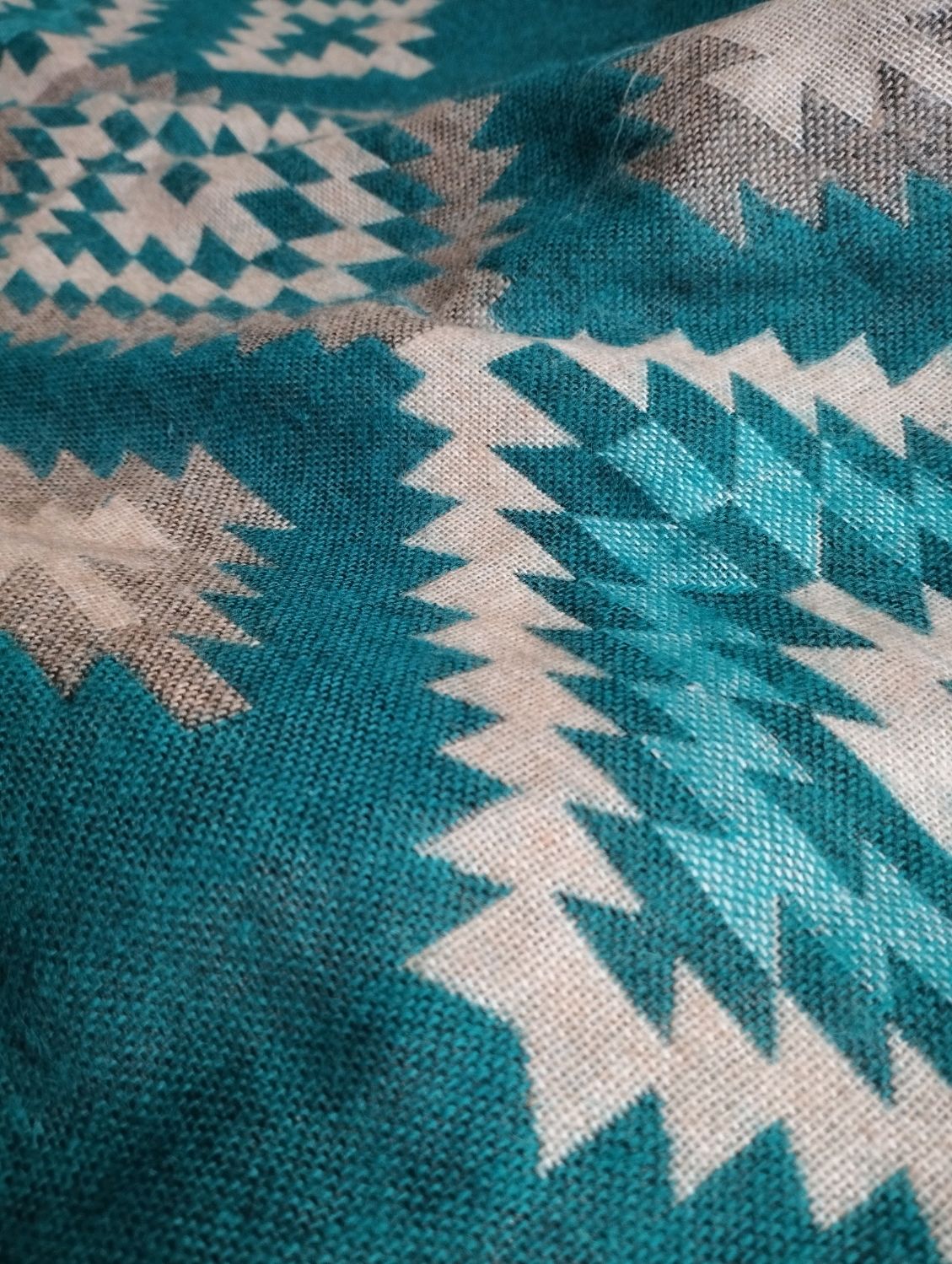 Плед-шаль шерстяной 95*200 изумрудный бежевый в интернет-магазине ...