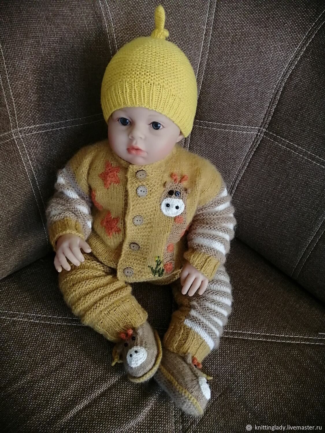 Костюм для малыша вязаный из итальянского меринос/беби кэмел – заказать ...