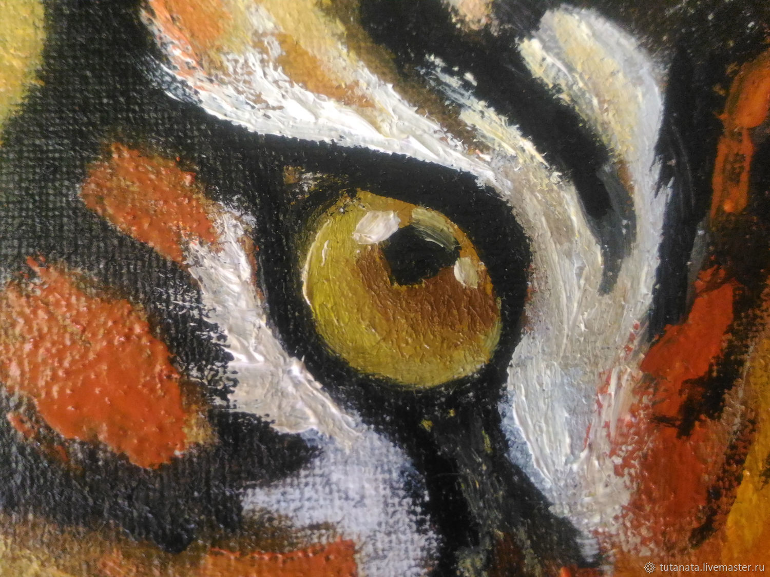 Тигр морда тигра масляная живопись картина в раме – купить онлайн на ...