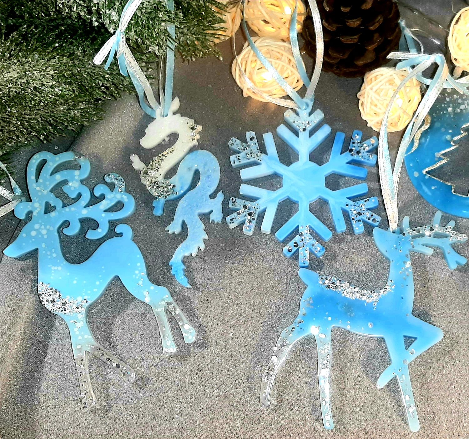 Набор! Елочные игрушки из эпоксидной смолы. Дракон в интернет-магазине ...