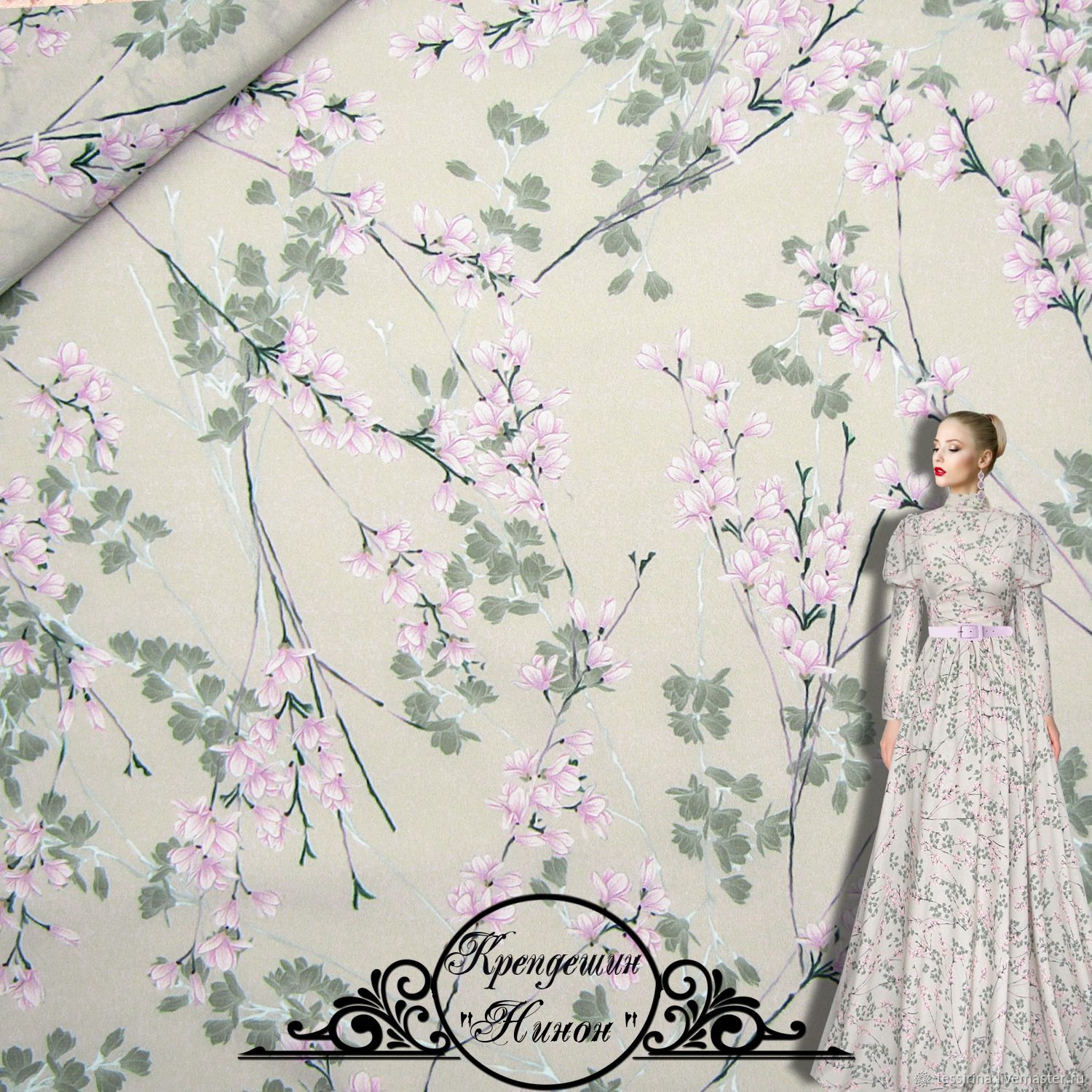 Крепдешин Дольче Габана "Нинон" итальянские ткани купить в интернет ...