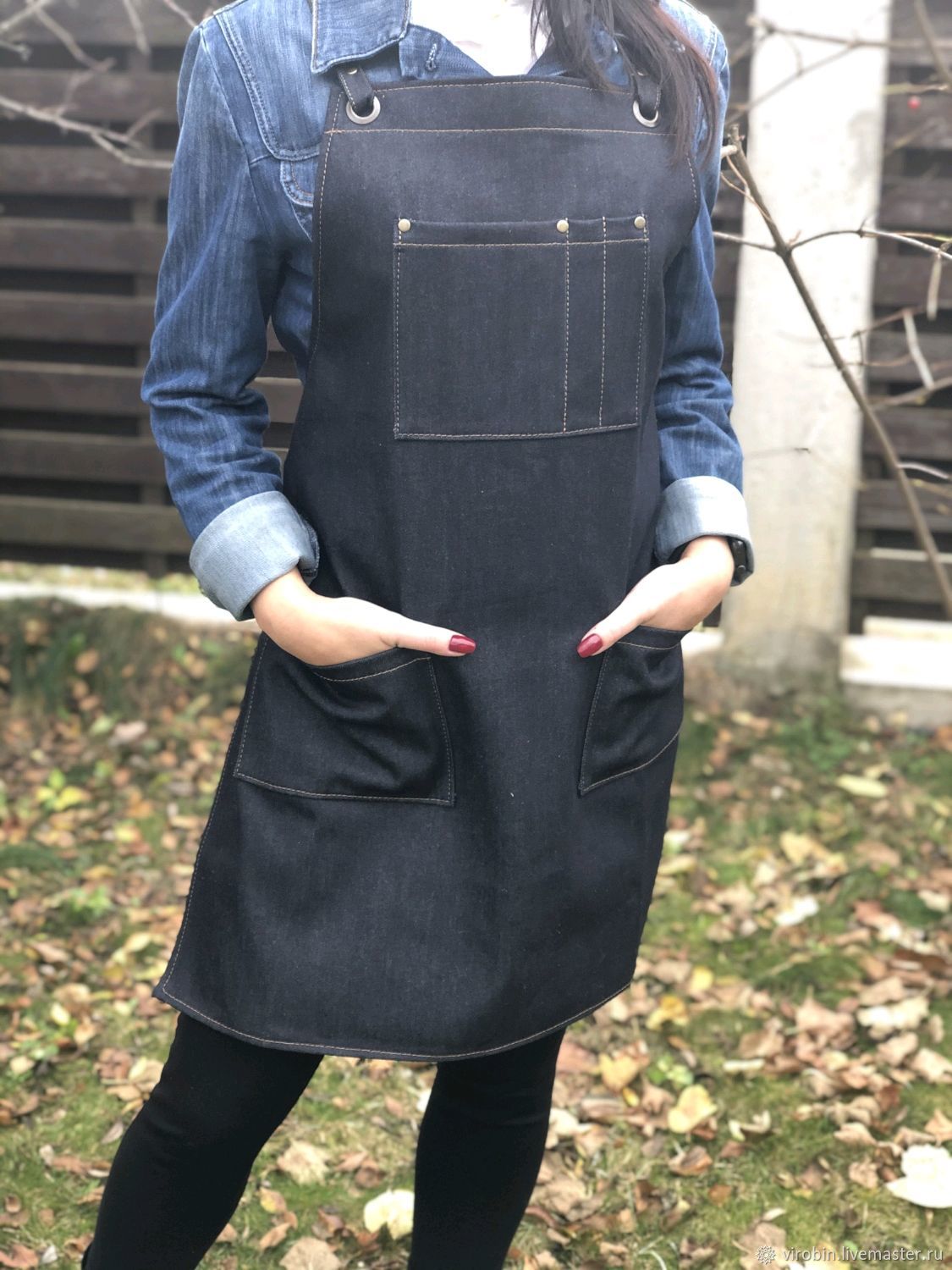 Джинсовый фартук Workshop в интернет-магазине Ярмарка Мастеров по цене ...
