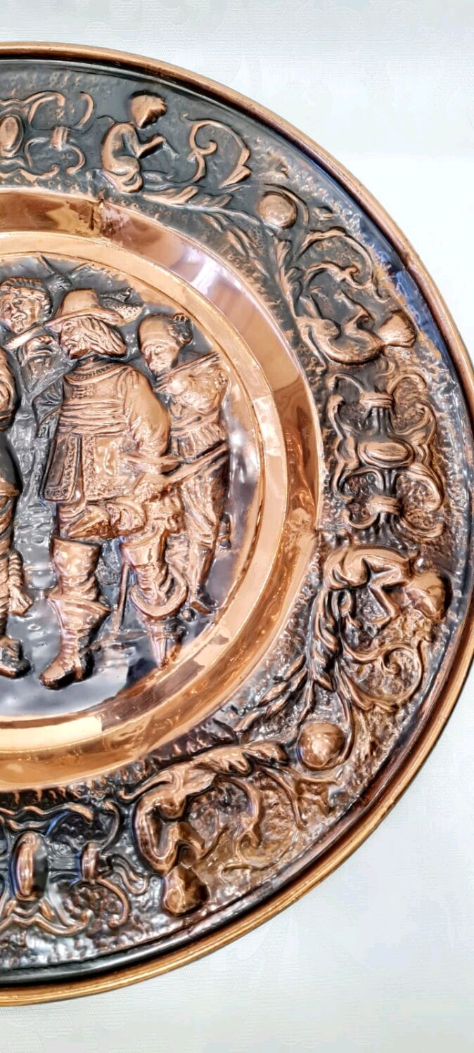 Винтаж: Крупная медная тарелка - панно купить в интернет-магазине ...