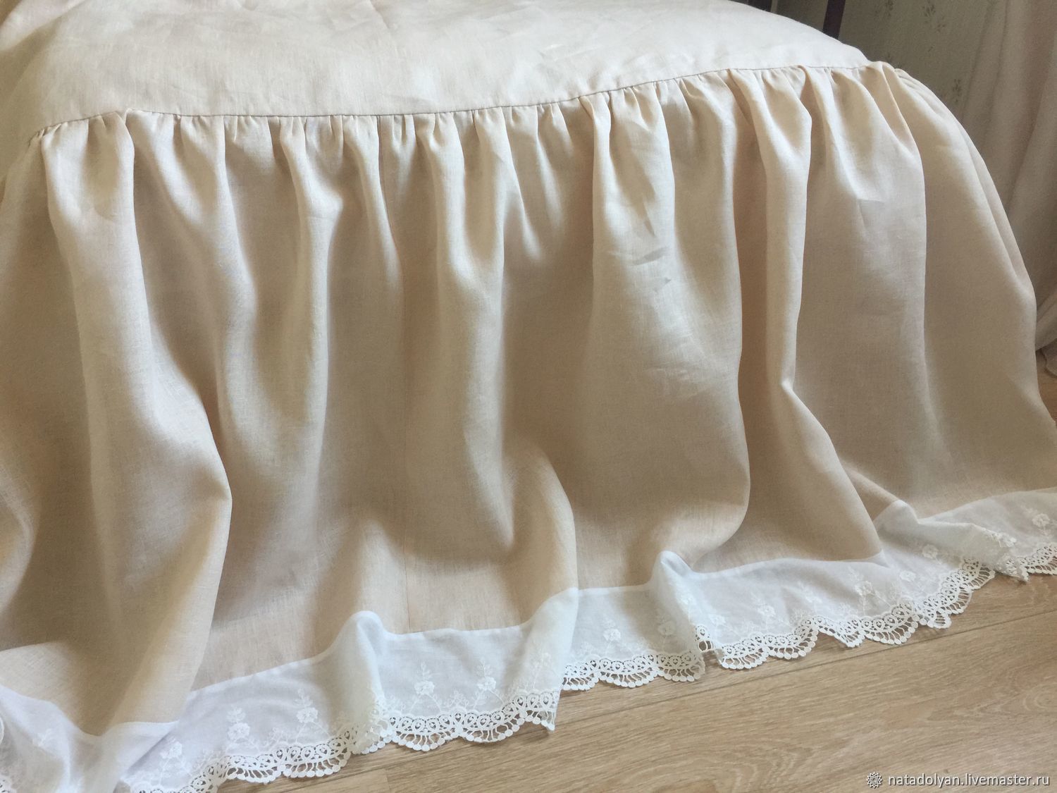 Простыня-подзор ЛЕН 100% " Льняные традиции " Евро размер на заказ в ...