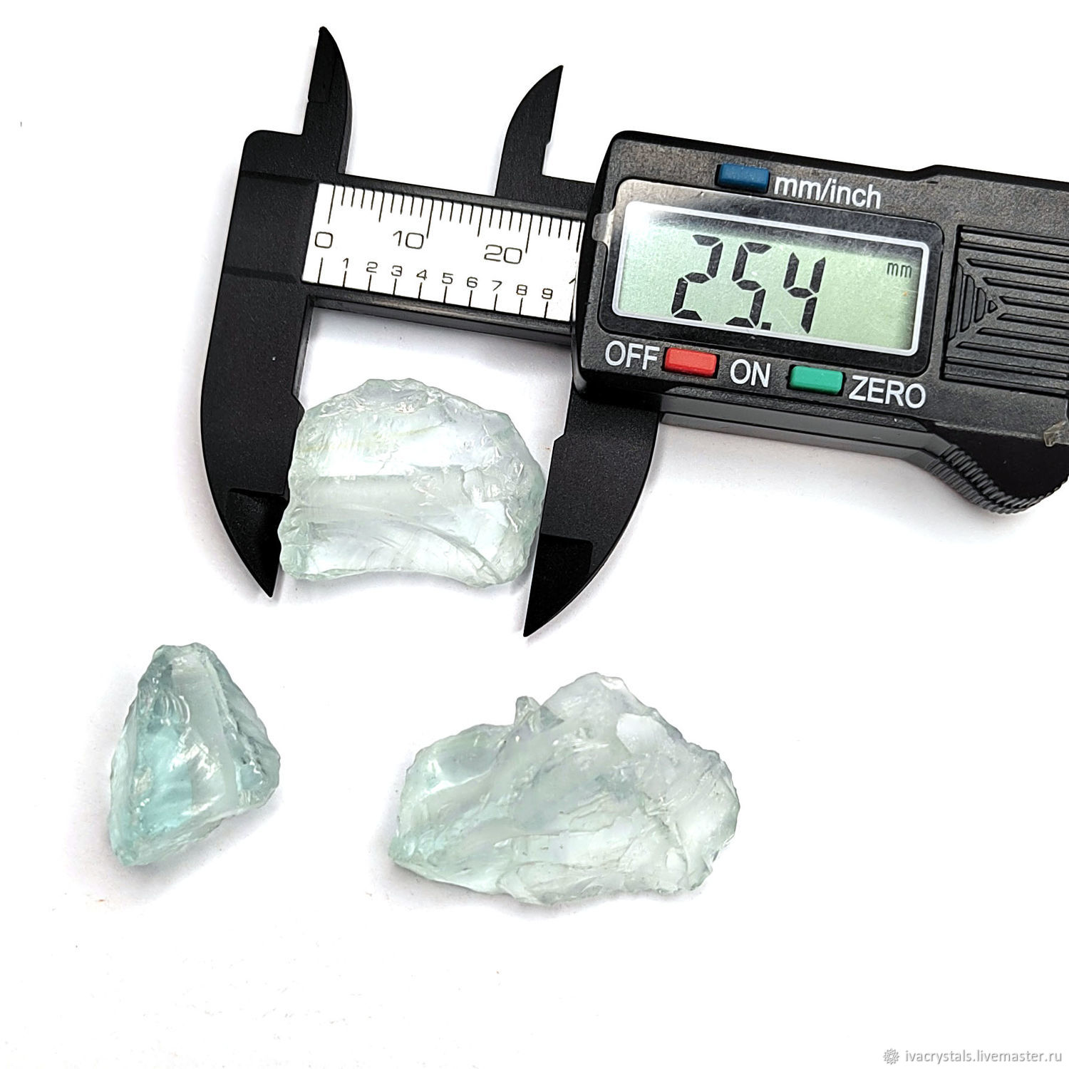 25 мм Аква кварц тонированый Голубой, имитация, НК427, ШТУКА купить в ...