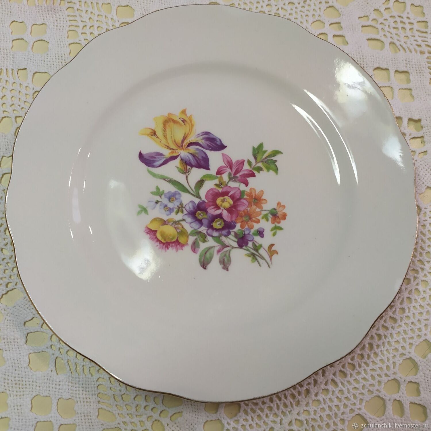 Винтаж: Kahla, ГДР. ЛОТ. Фарфоровые тарелки "Мой сад" купить в интернет-магазине Ярмарка ...