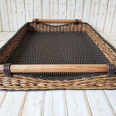 Поднос плетеный – Купить или заказать на Ярмарке Мастеров | Товары ...