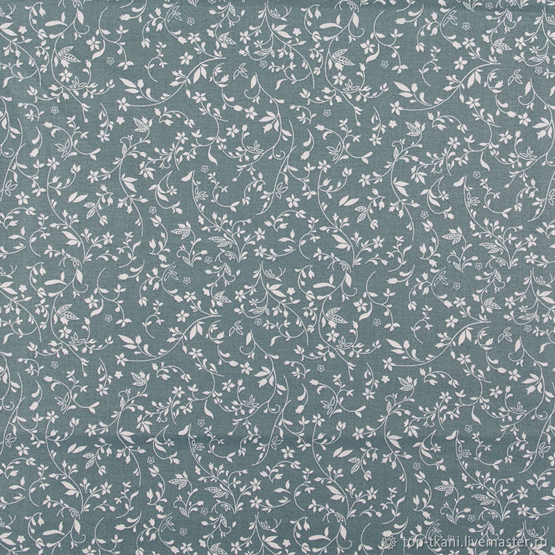 Ткань Перкаль набивная - Твигги (шир. 150 см) - на серо-синем купить в ...