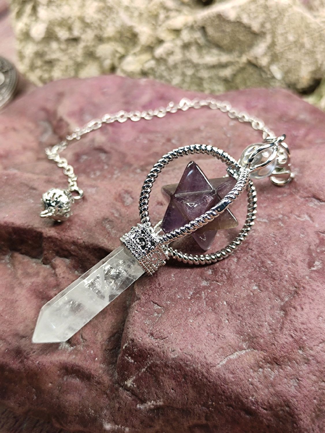 МАЯТНИК КУЛОН МЕРКАБА АМЕТИСТ + ГОРНЫЙ ХРУСТАЛЬ в интернет-магазине ...