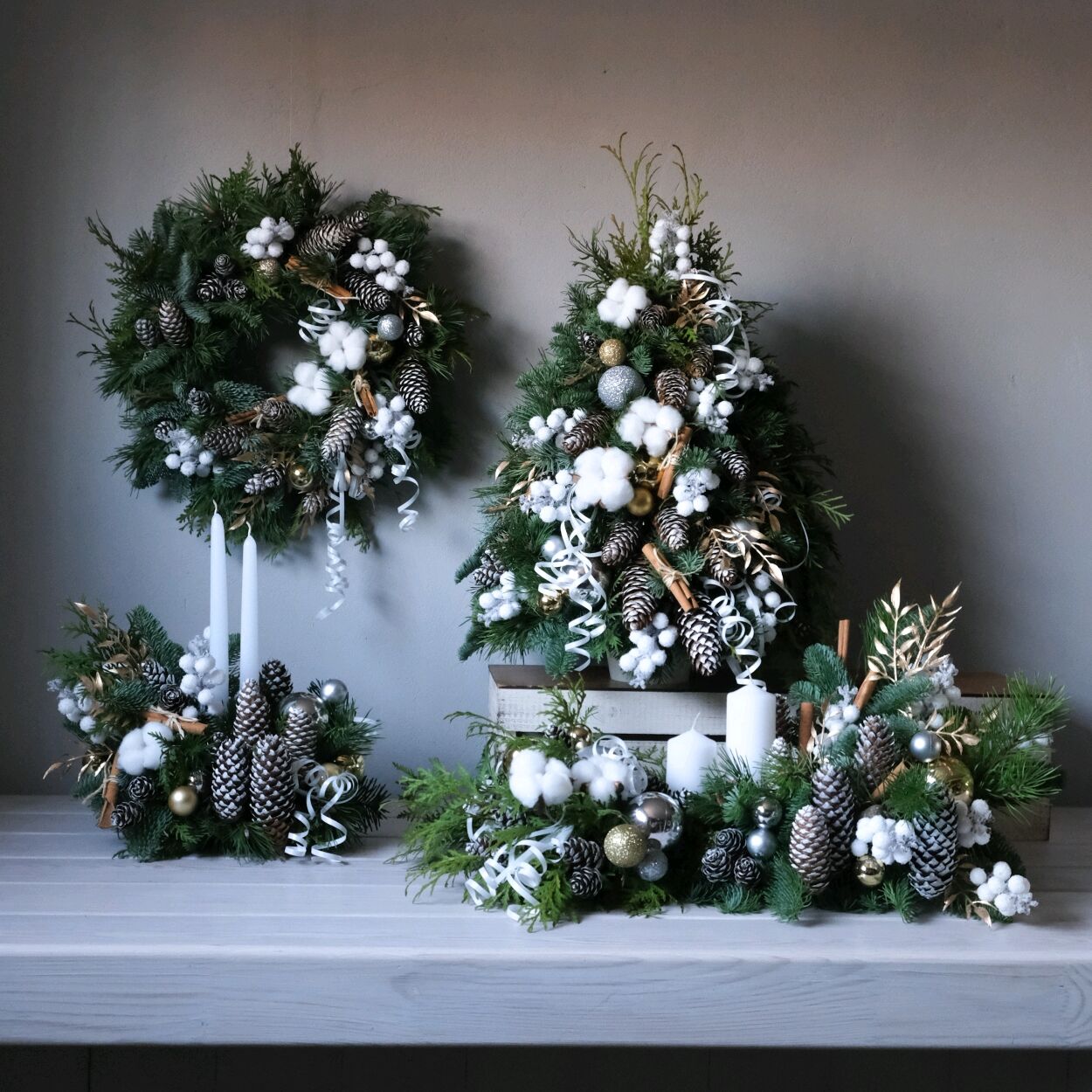 Набор White Fantasy полный, из свежих хвойных веток на заказ в интернет ...