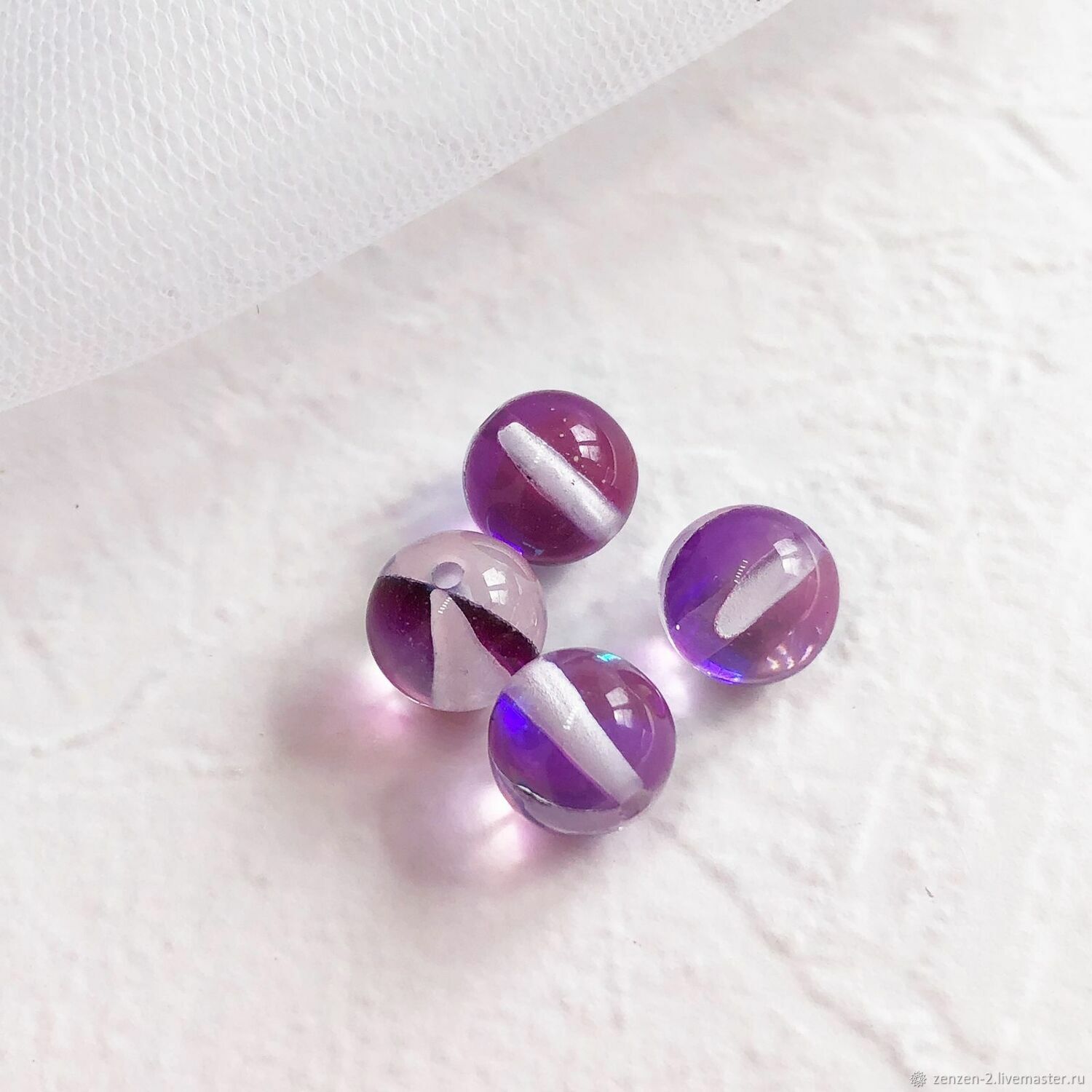 Бусина стеклянная (под опал) 8 мм Фиолетовый в интернет-магазине на ...