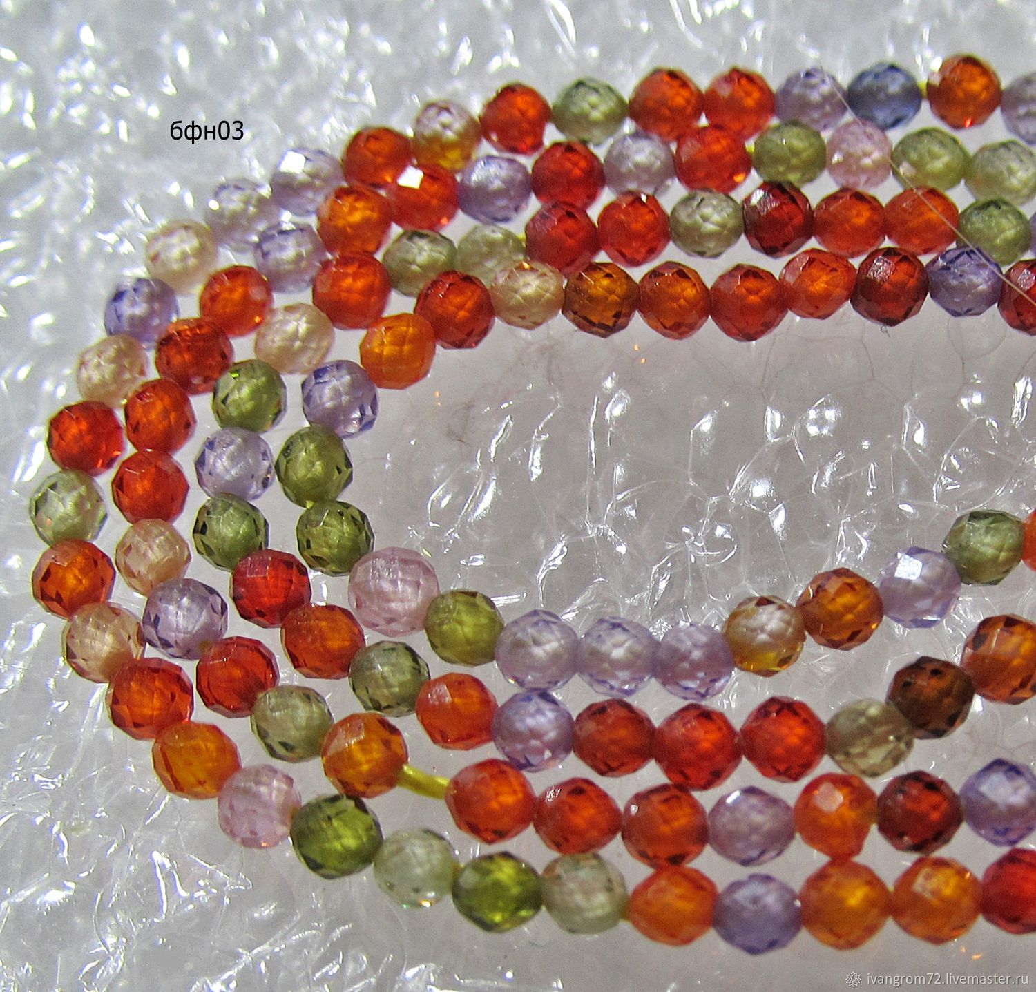 Бусина фианита, граненая, искусственный циркон, бфн03 купить в интернет ...