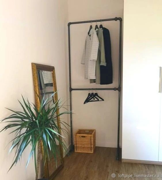 Вешалка двухуровневая из труб в стиле лофт "ANNA" в интернет-магазине ...