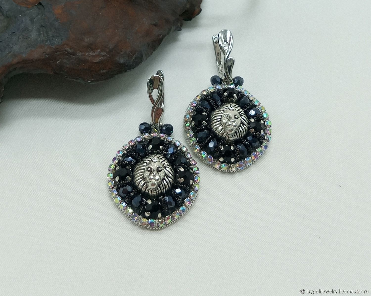 СЕРЬГИ в серебре с Львом "Versal" для офиса, для вечеринки в интернет ...