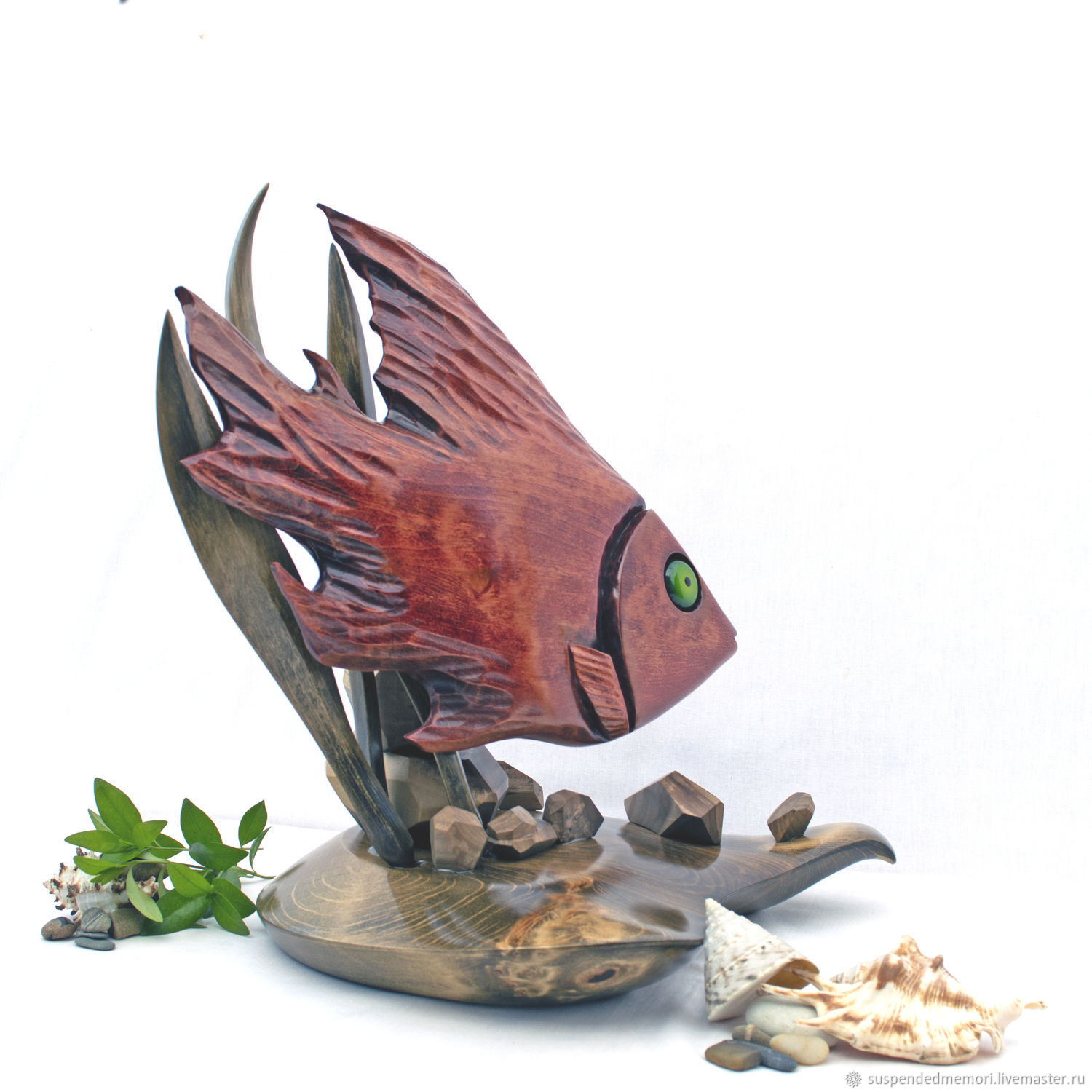Композиция из дерева Wooden Red Fish #3. Рыба в интернет-магазине ...