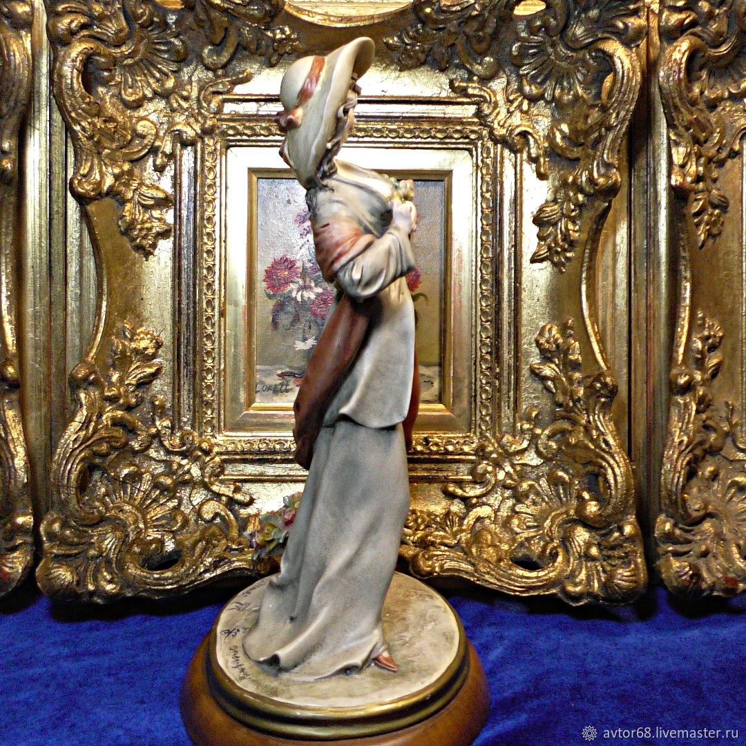 Винтаж: Bruno Merli.Красавица с цветами.Статуэтка.Каподимонте.Италия ...