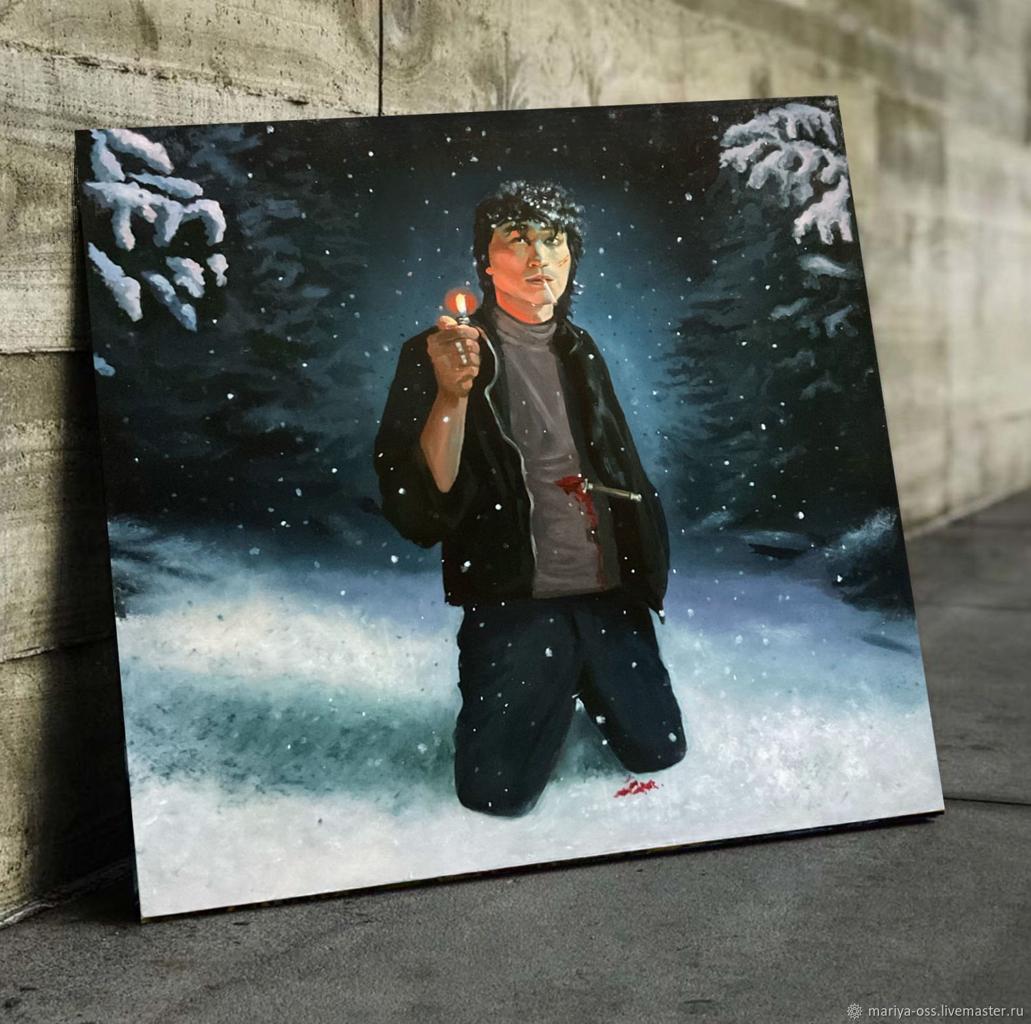 Картина маслом "Цой Жив" на заказ в интернет-магазине Ярмарка Мастеров ...