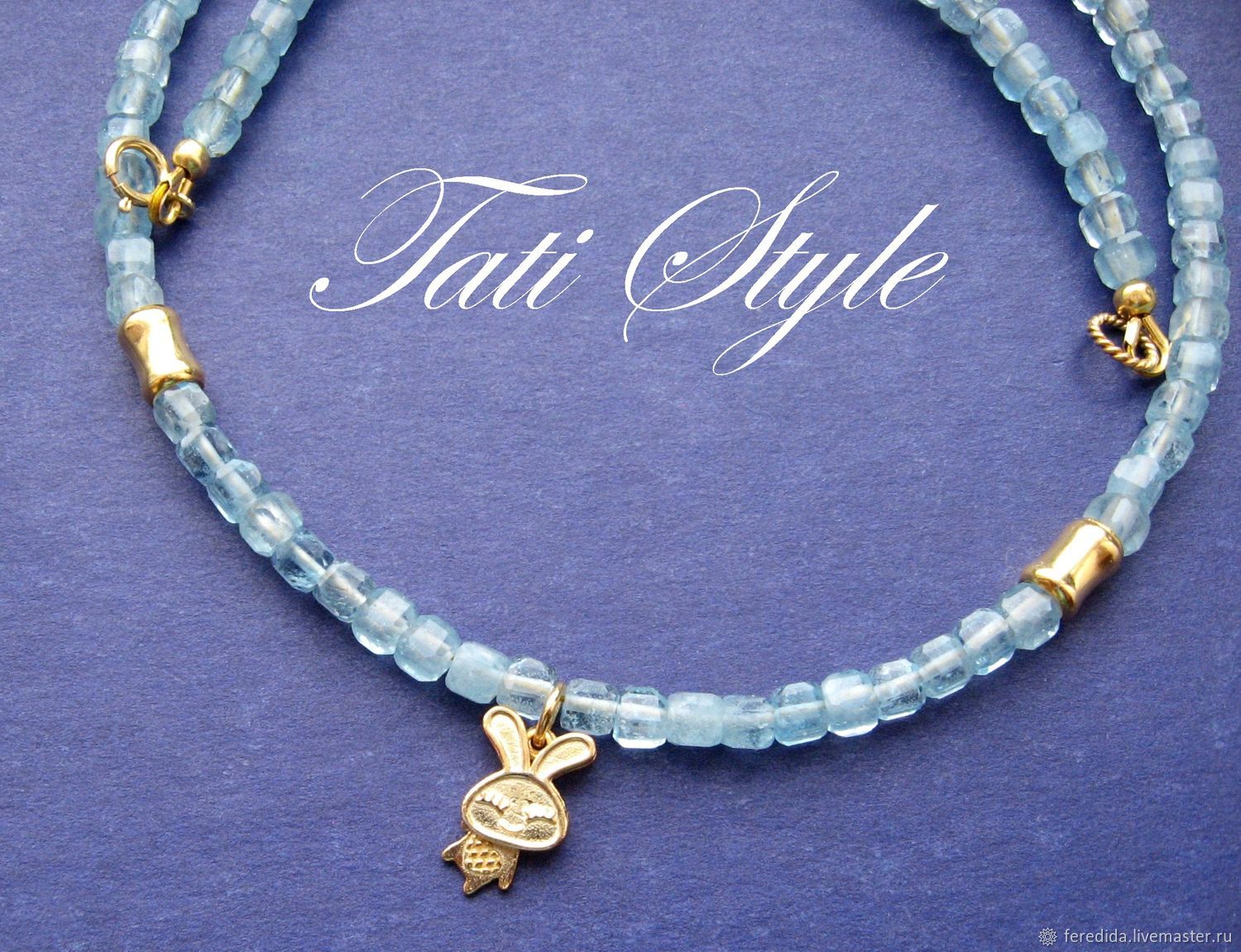 Колье с аквамарином ,,RABBIT,, купить в интернет-магазине Ярмарка ...
