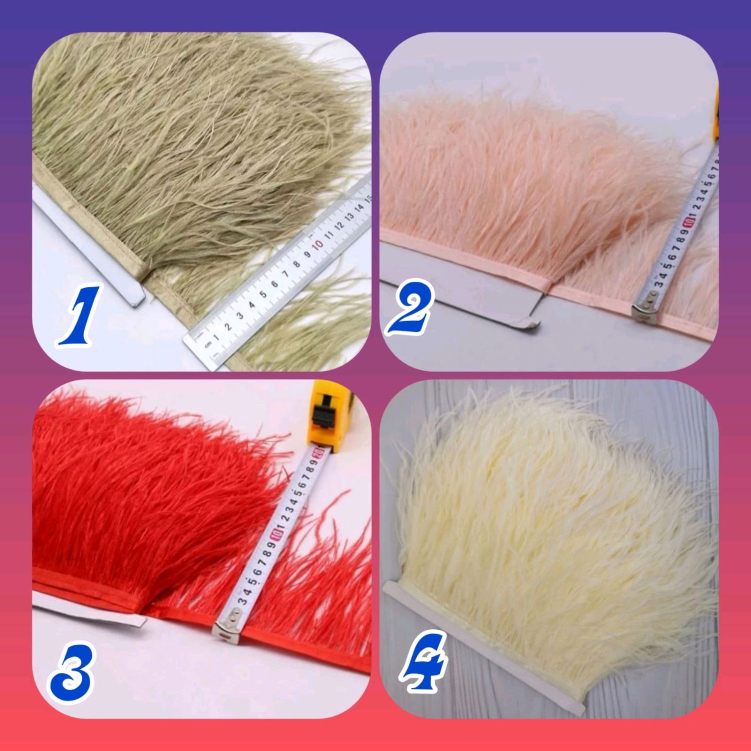 Перья страуса на ленте. Цвет в ассортименте купить в интернет-магазине ...