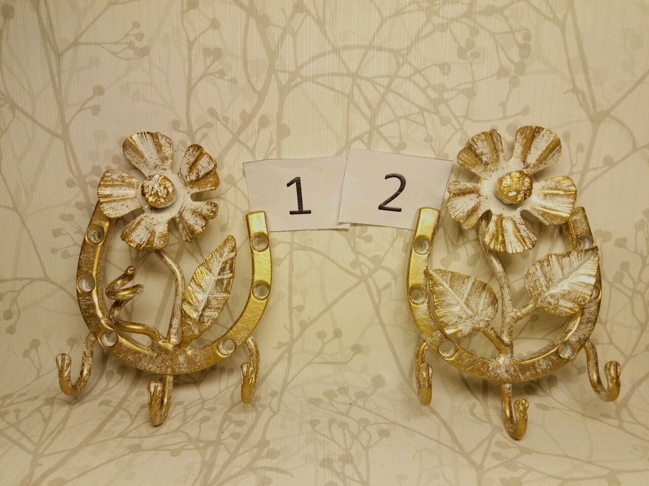 Ключница "Цветок" белая, бронза/ маленькая купить в интернет-магазине ...