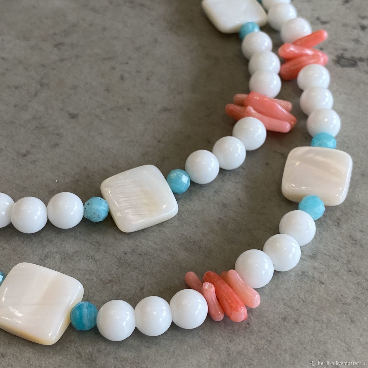 Цепочка для очков из натуральных камней и серебра 925 пробы в интернет ...