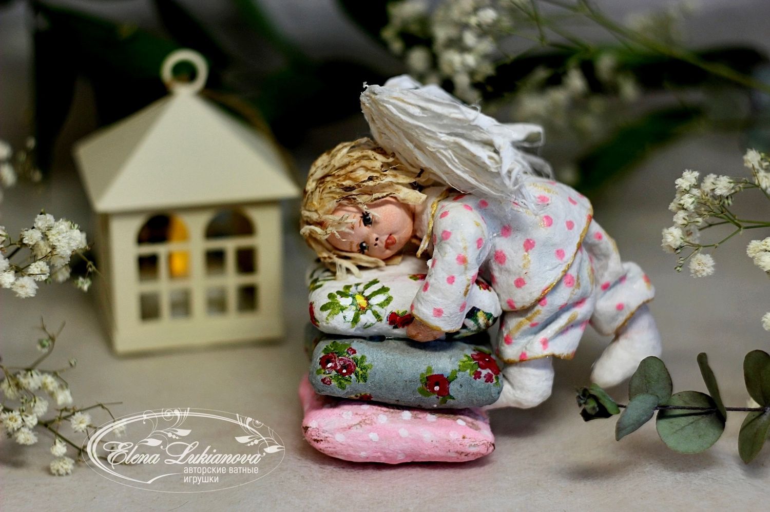 Ватная игрушка Ангел на подушках в интернет-магазине Ярмарка Мастеров ...