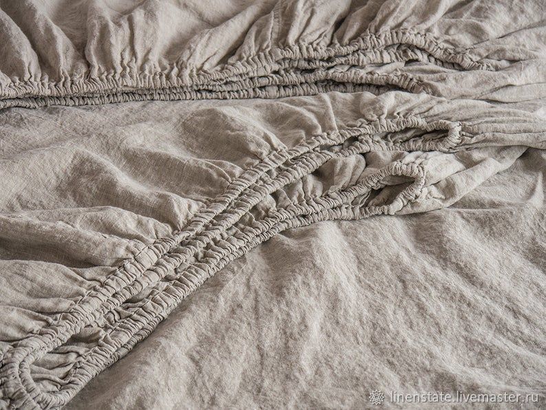 100% лен простыня на резинке / Натяжная простынь в интернет-магазине ...