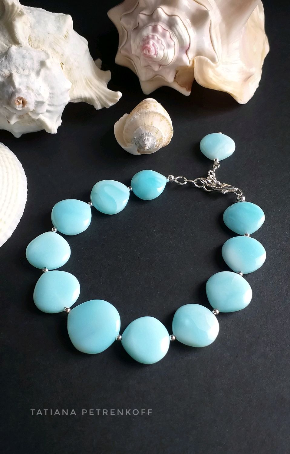 Перуанский голубой опал. Серебро 925. Браслет – заказать на Ярмарке ...