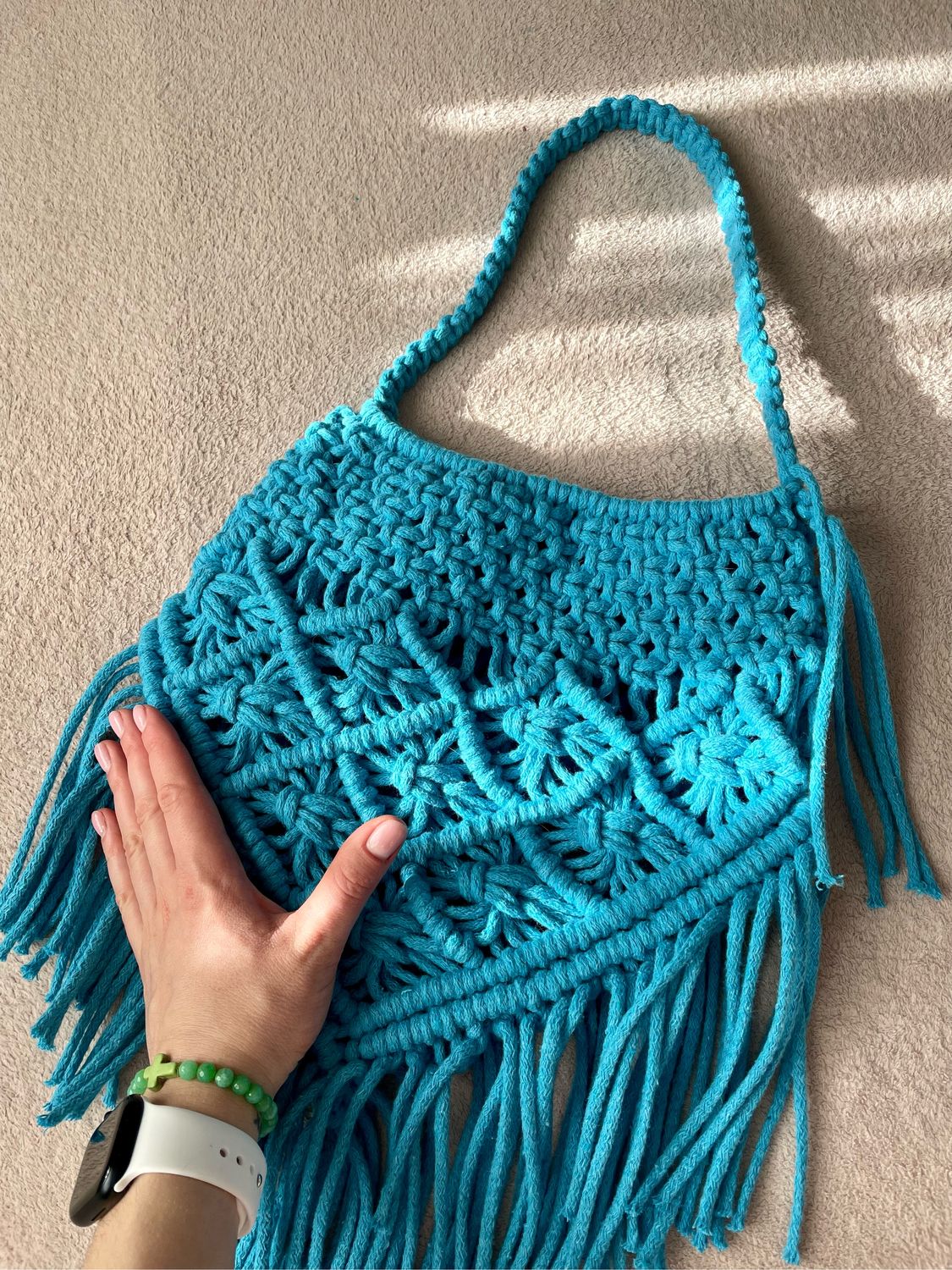 Сумка макраме в интернет-магазине на Ярмарке Мастеров | Пляжная сумка ...