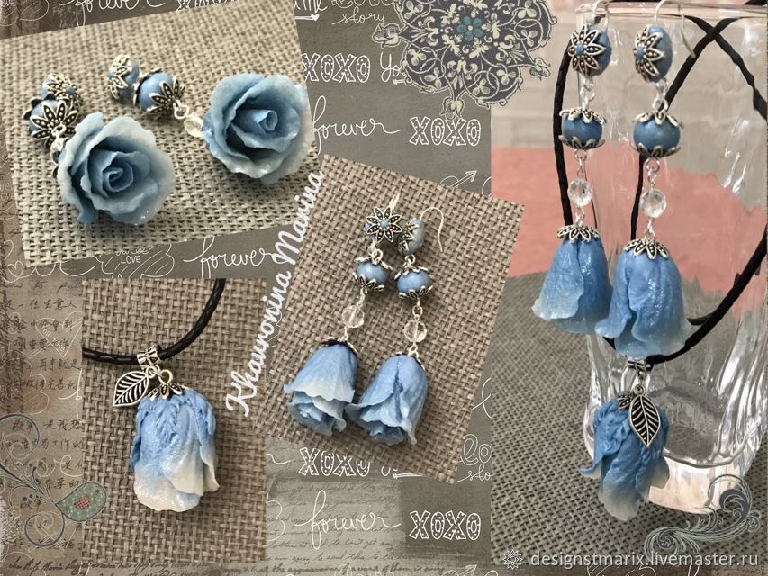 Комплект серёг и подвески "Голубая мечта", S 925 в интернет-магазине ...