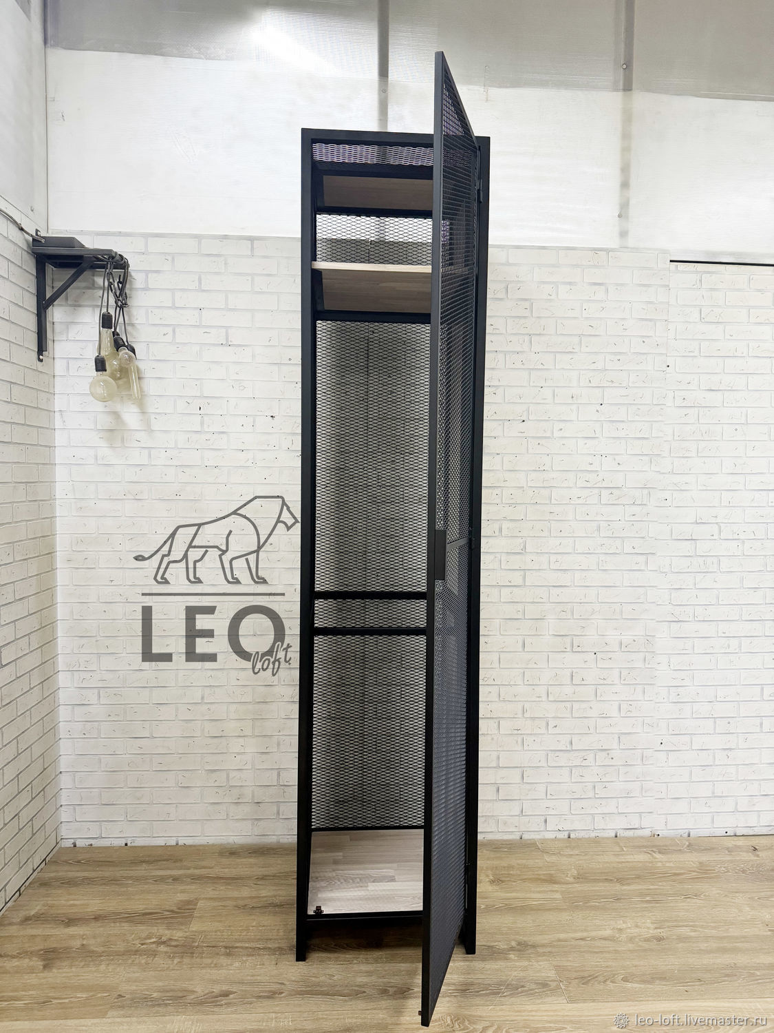 Шкаф в прихожую лофт из дуба на заказ LF-906 на заказ в интернет ...