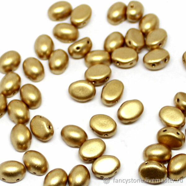 Чешские бусины CANDY Oval матовое золото купить в интернет-магазине ...