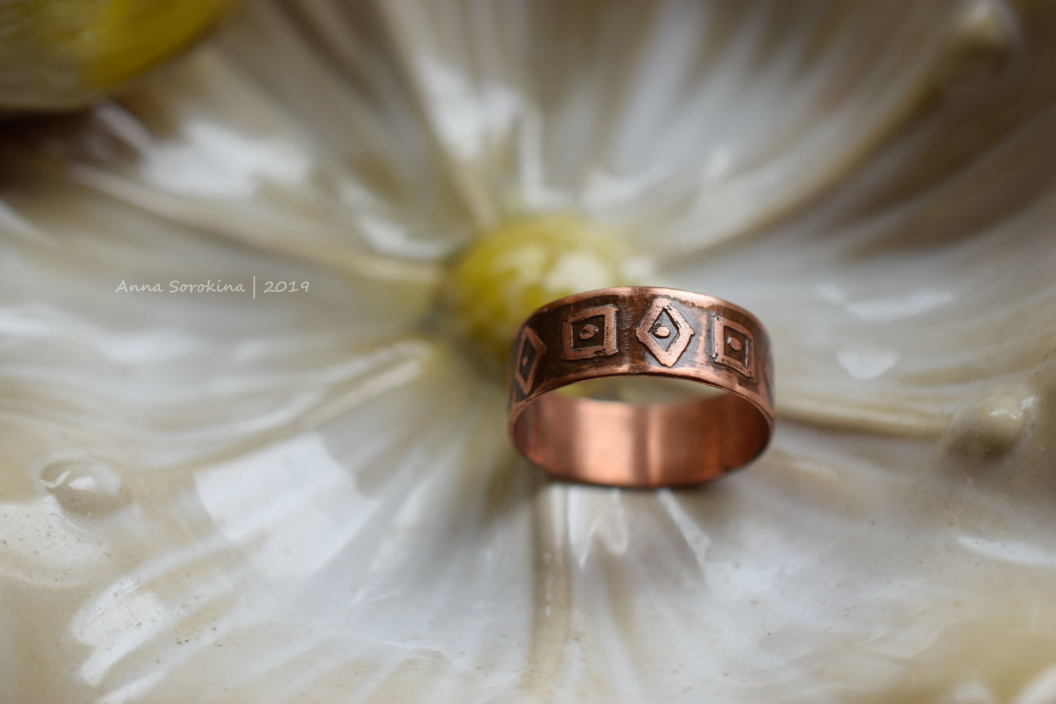 Оригинальное медное кольцо, кольцо из меди с орнаментом – купить на ...