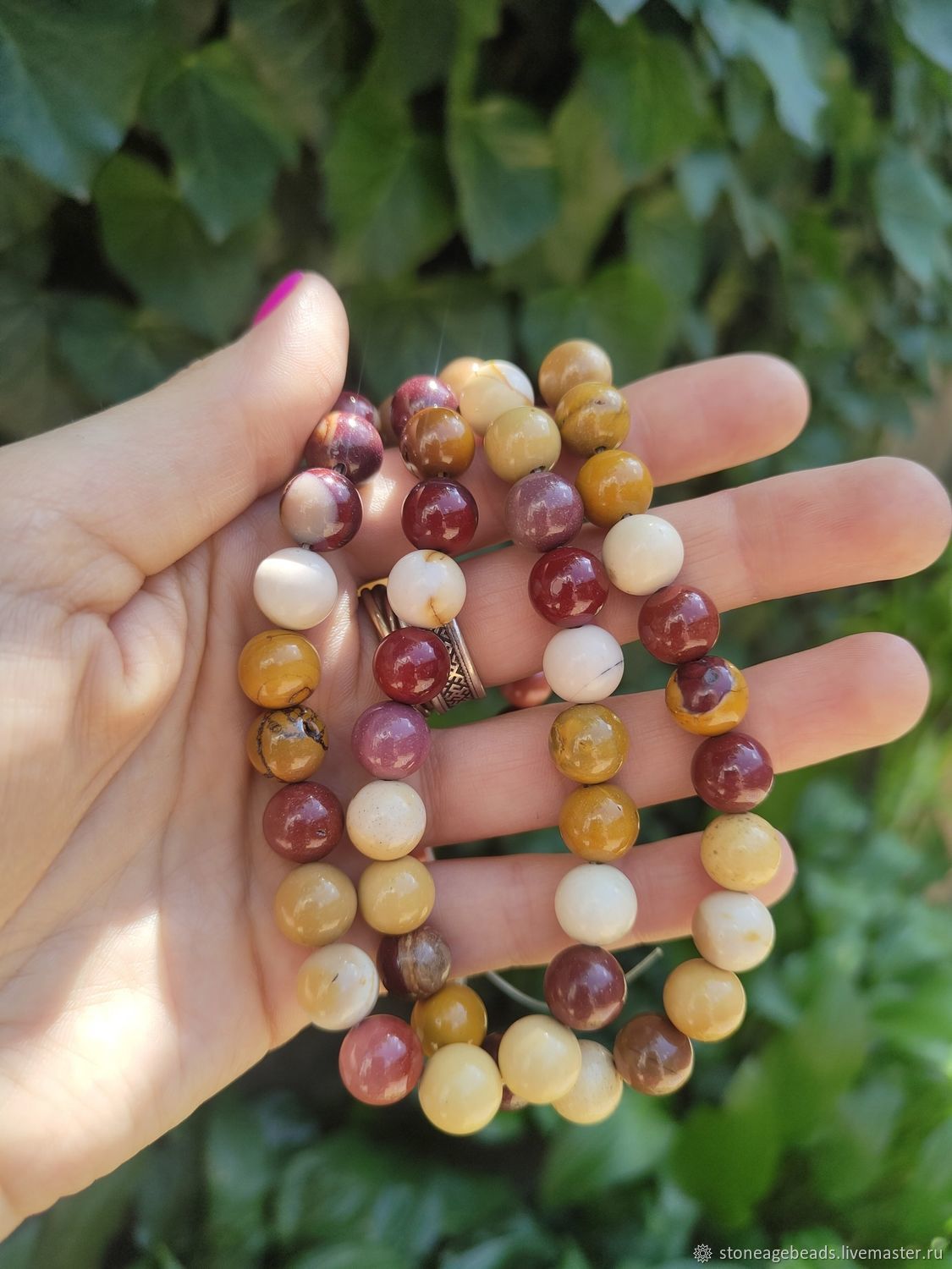 Бусины яшма мукаит 10мм купить в интернет-магазине Ярмарка Мастеров по ...
