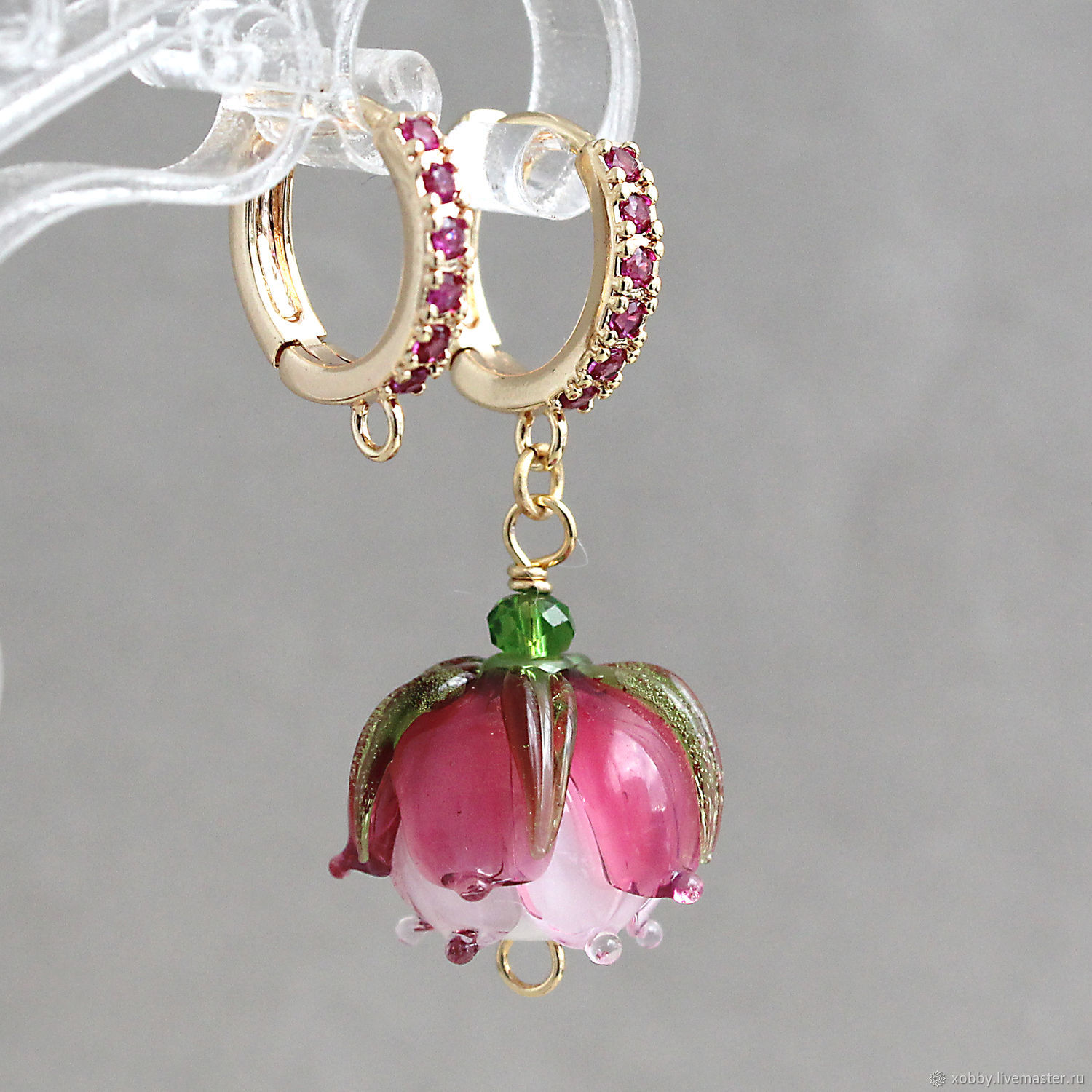 Швензы с цирконами золото 18K латунь, гипоаллергенные, 15x14x2.5мм в ...