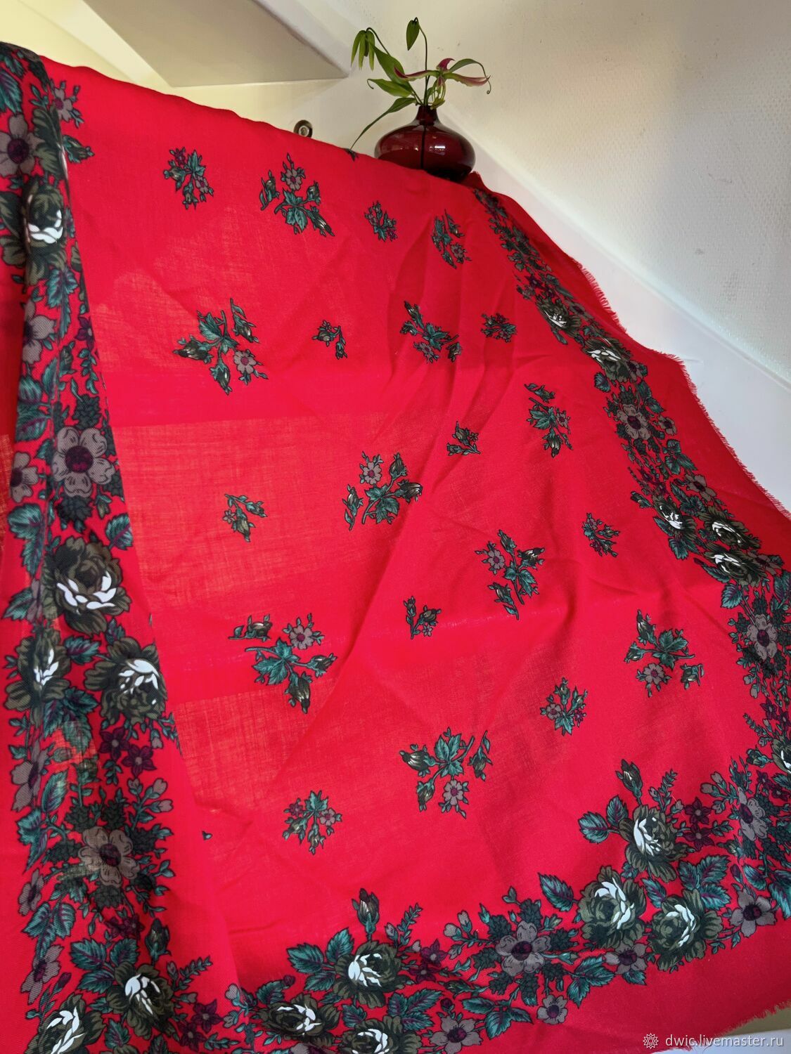 Винтаж: Платок "Цветочная поляна", Manlio Bonetti, шерсть, Италия ...